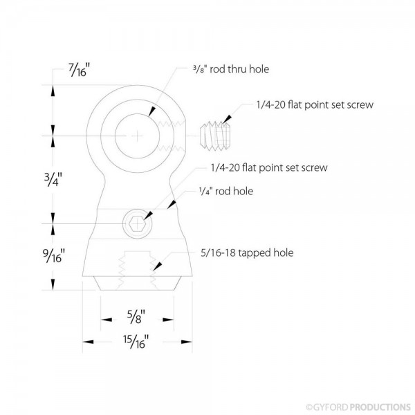 EZ 3/8" Rod Transition Connector | Gyford Standoff Systems