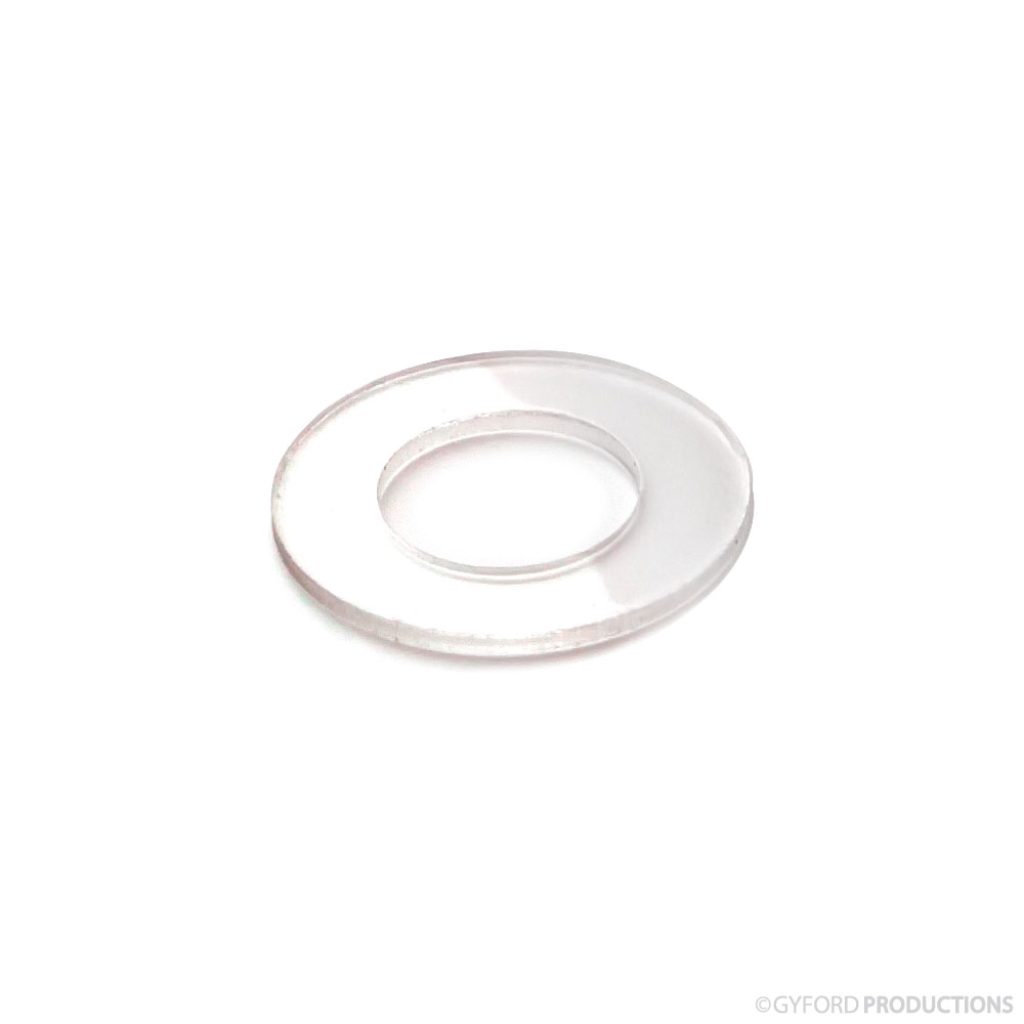 9/16" Diameter Clear Vinyl Washer | Gyford Standoff Systems