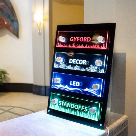 LED Tabletop Demo Display | Gyford Standoff Systems